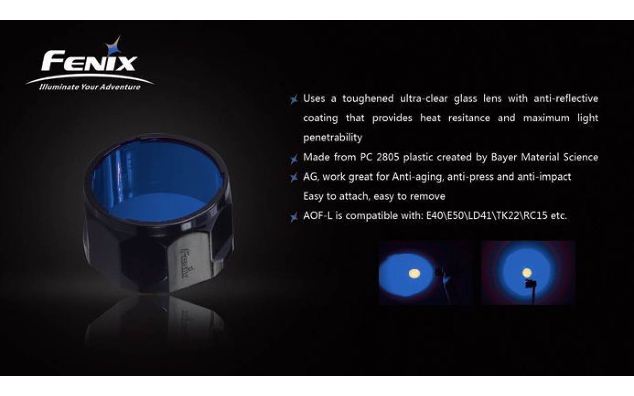 Fenix AOF-L Red, Blue, Green Color Filter Adapter for Fenix E40, E50 ...