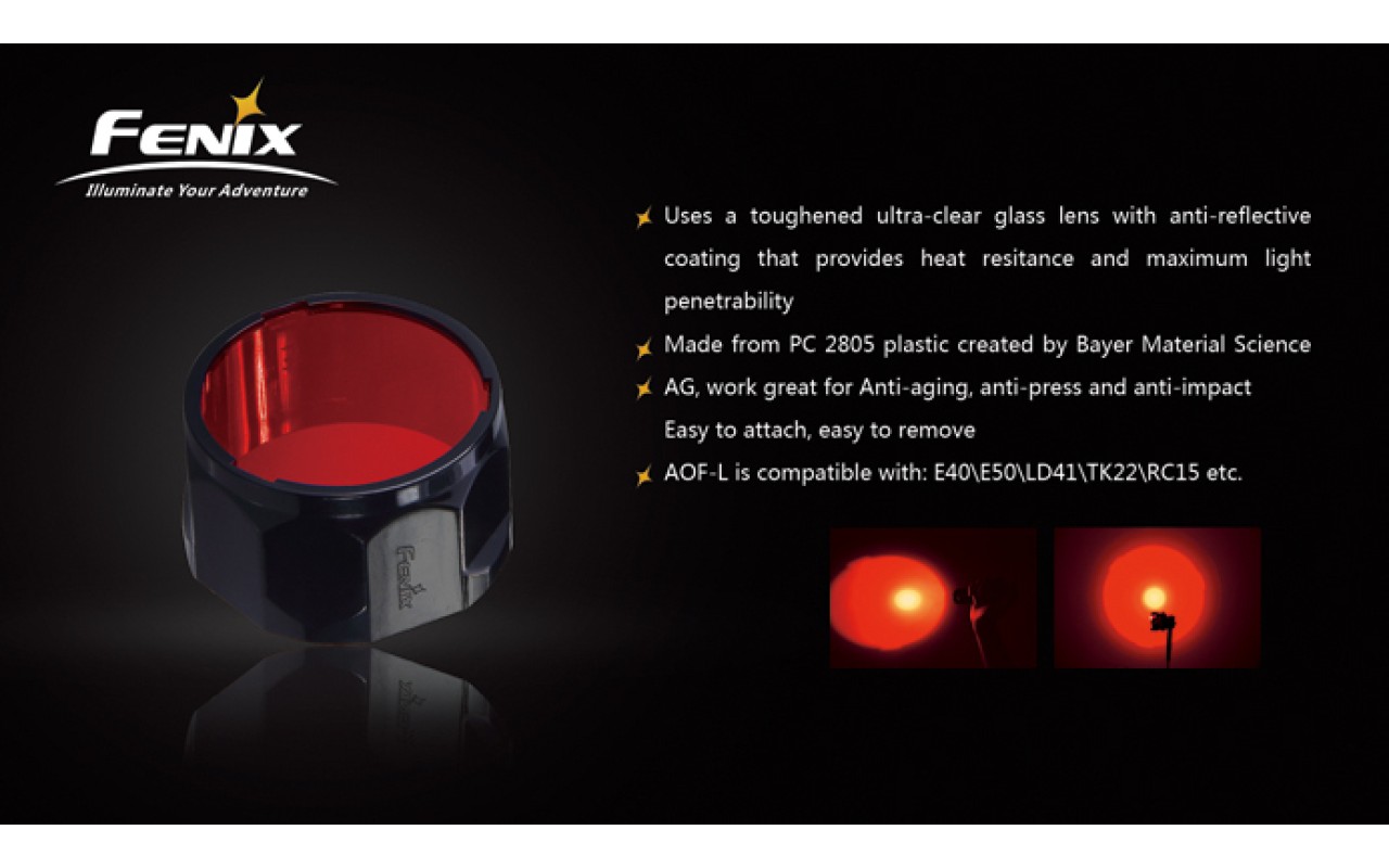 Fenix AOF-L Red, Blue, Green Color Filter Adapter for Fenix E40, E50 ...