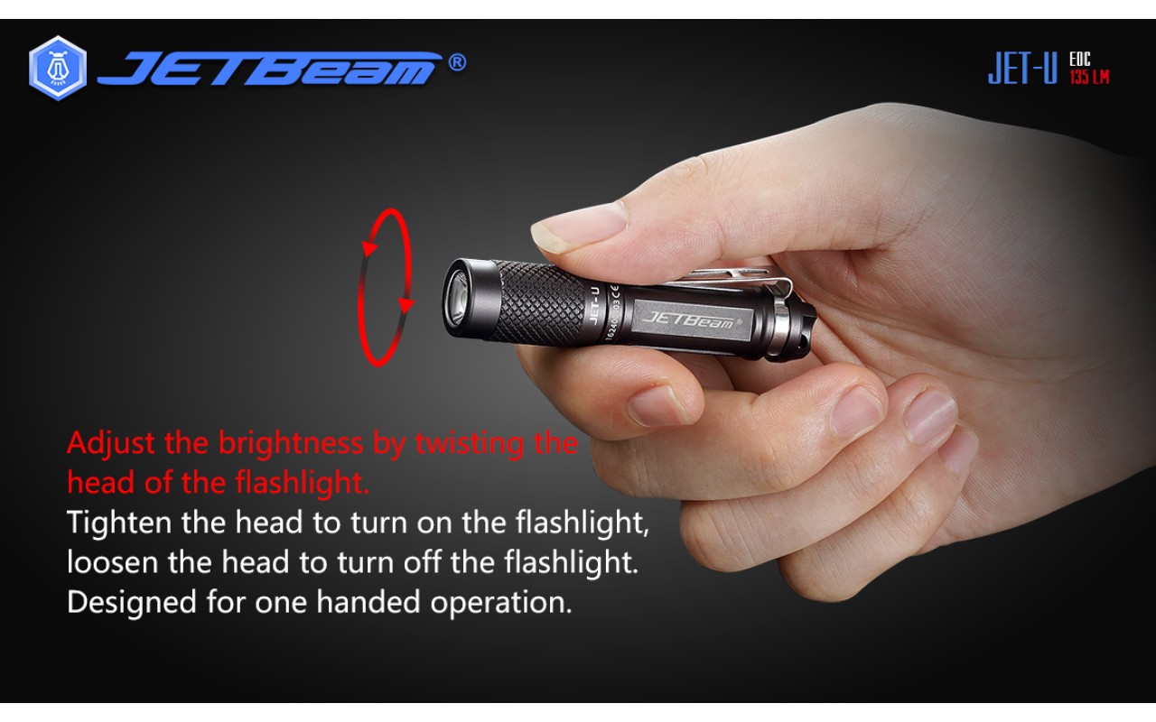 JETBeam JET-U Titanium Grey EDC Keychain LED Flashlight - EDC ...