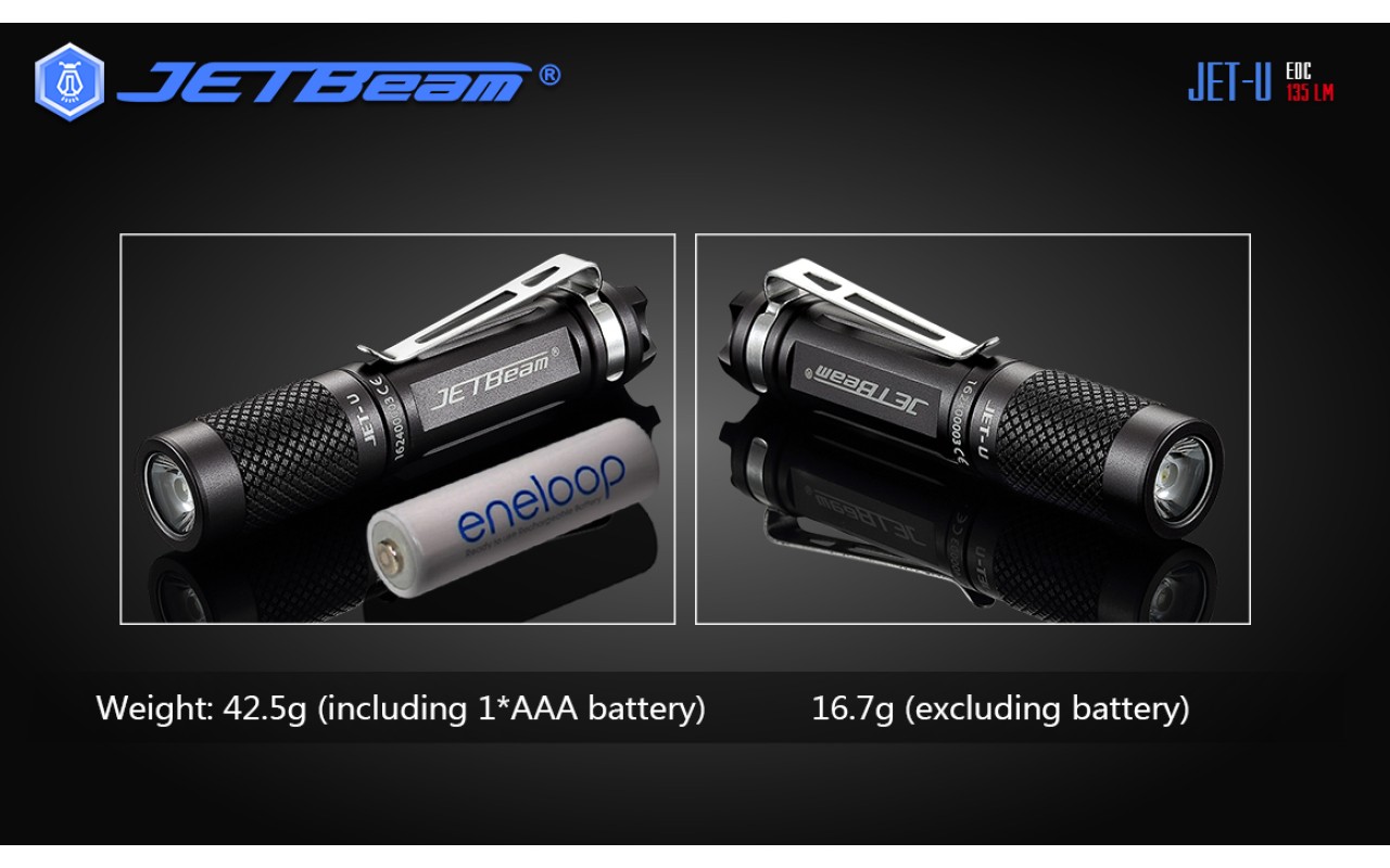 JETBeam JET-U Titanium Grey EDC Keychain LED Flashlight - EDC ...