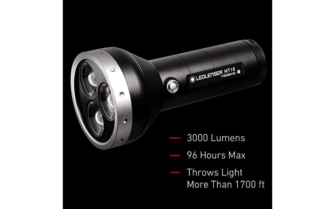 Ledlenser MT18 Rechargeable LED Flashlight, 3000 Lumens - Ledlenser LED ...