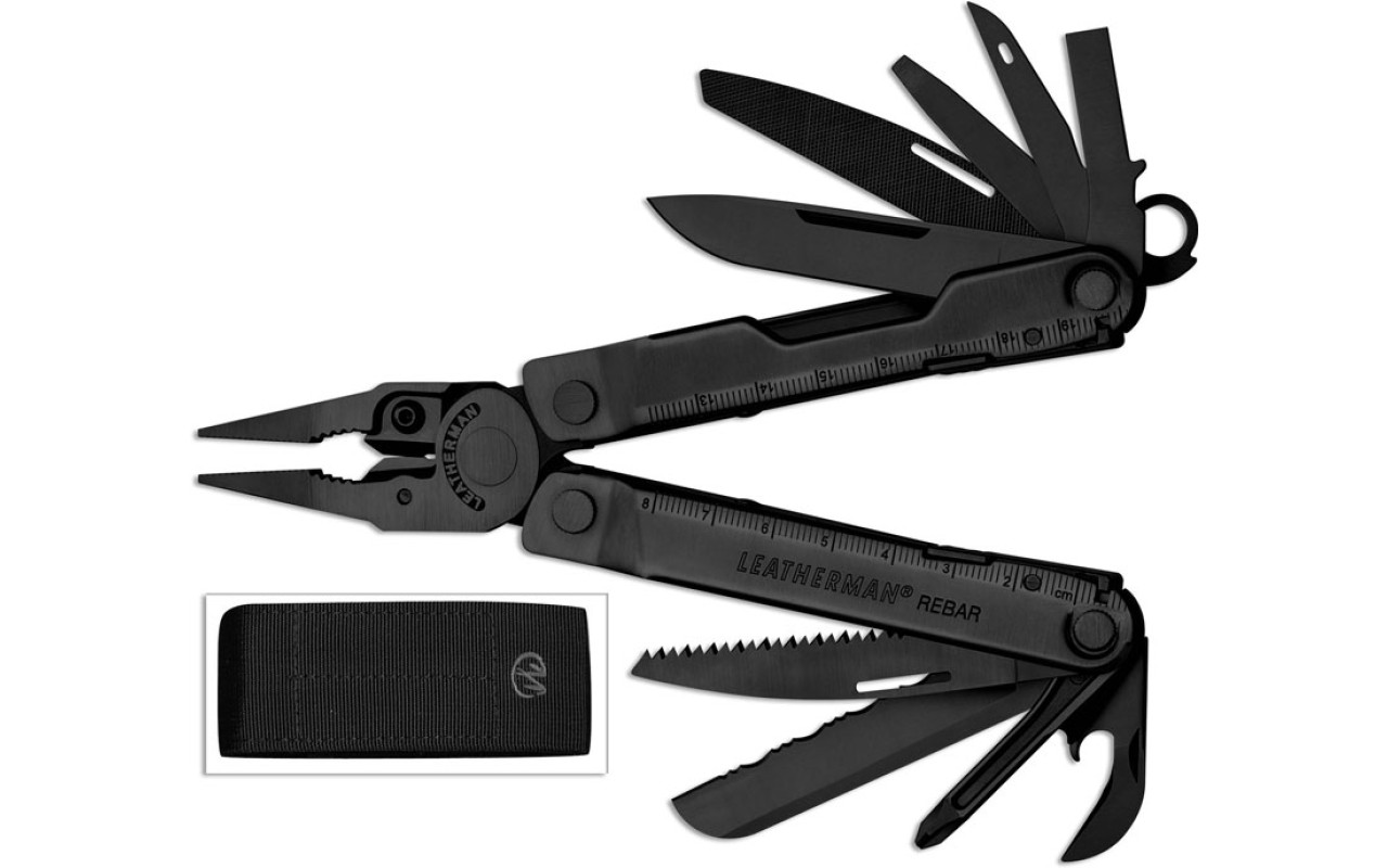 Leatherman Rebar Multi-tool Black Made in USA (17 Tools) - Leatherman ...