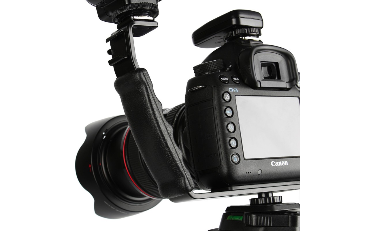 Camera Grip L Type Bracket Holder with 2 Standard Hot Shoe Mounts ...