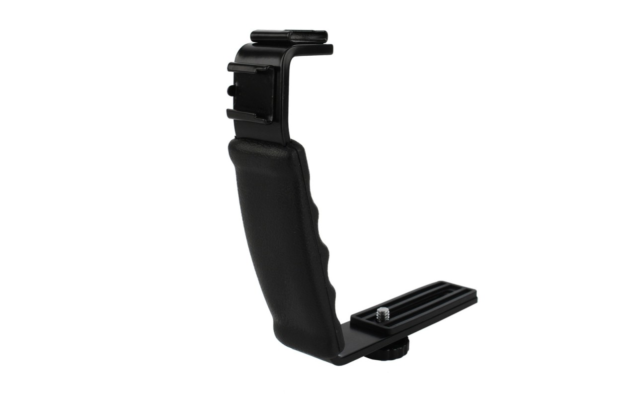 Camera Grip L Type Bracket Holder with 2 Standard Hot Shoe Mounts ...