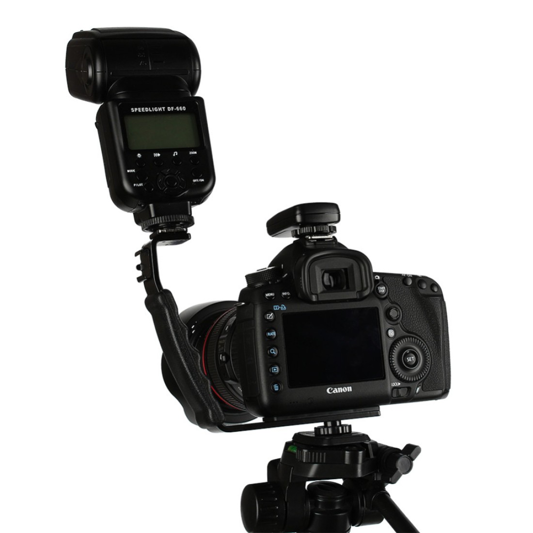 Camera Grip L Type Bracket Holder with 2 Standard Hot Shoe Mounts ...