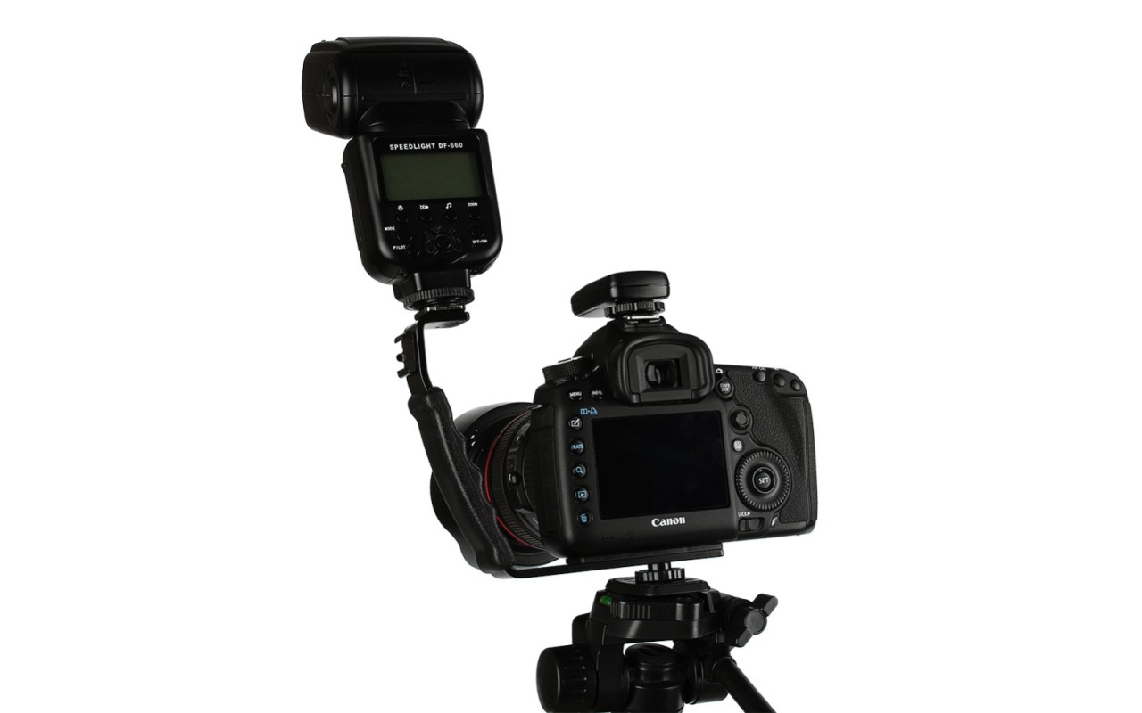 Camera Grip L Type Bracket Holder with 2 Standard Hot Shoe Mounts ...