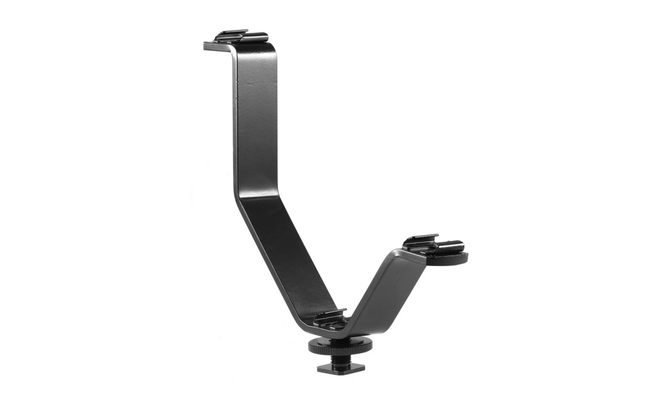 Triple Hot Shoe V Mount with Camera Flash Brackets for Photography and ...