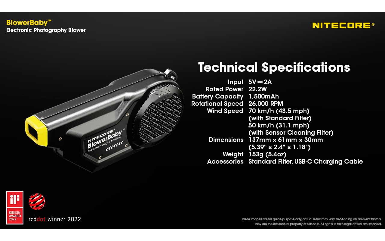 Nitecore BlowerBaby Electronic Air Blower for Photography Equipment ...