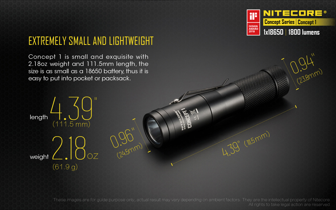 Nitecore Concept 1 Award Winning, Beautiful, High Output LED Flashlight ...