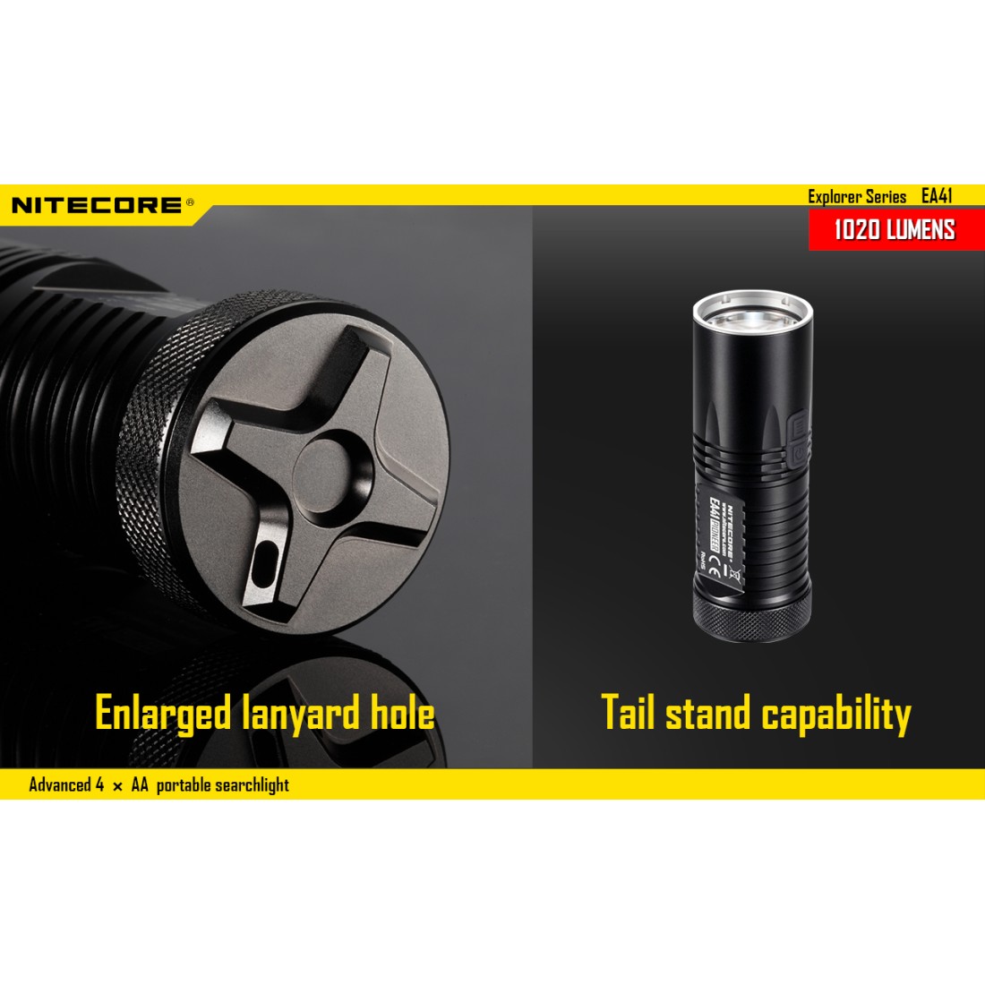 Nitecore EA41 Pioneer LED Flashlight (1020 Lumens) - Powerful AA Torch ...
