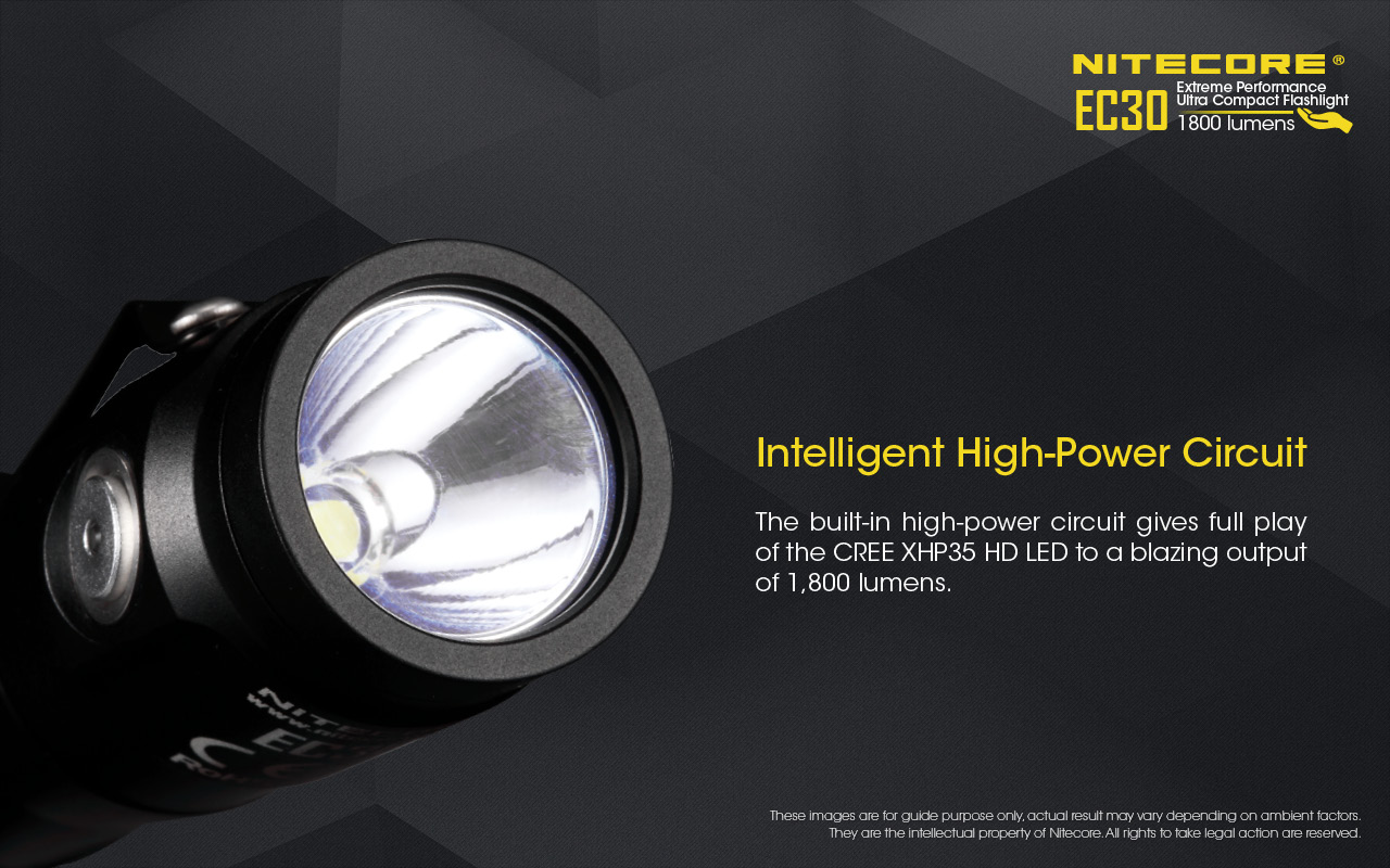 Nitecore EC30 1800 Lumens High Outpout EDC LED Flashlight, Nitecore EC30 in India at Lightorati
