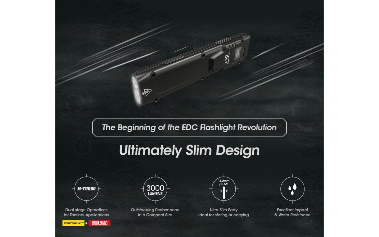 Nitecore EDC27 - 3000 Lumens, The Best EDC Flashlight, Instant Turbo ...