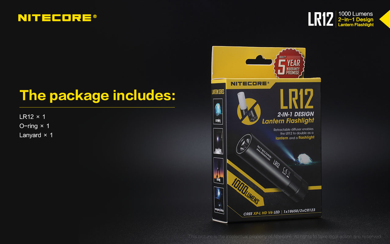 Nitecore LR12, 2-in-1 Lantern Flashlight, 1000 Lumens Lantern ...