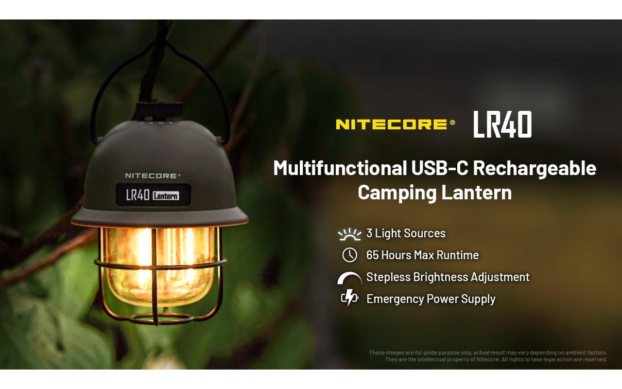 Nitecore LR40 Retro Camping Lantern - Warm White, White, Red Outputs ...