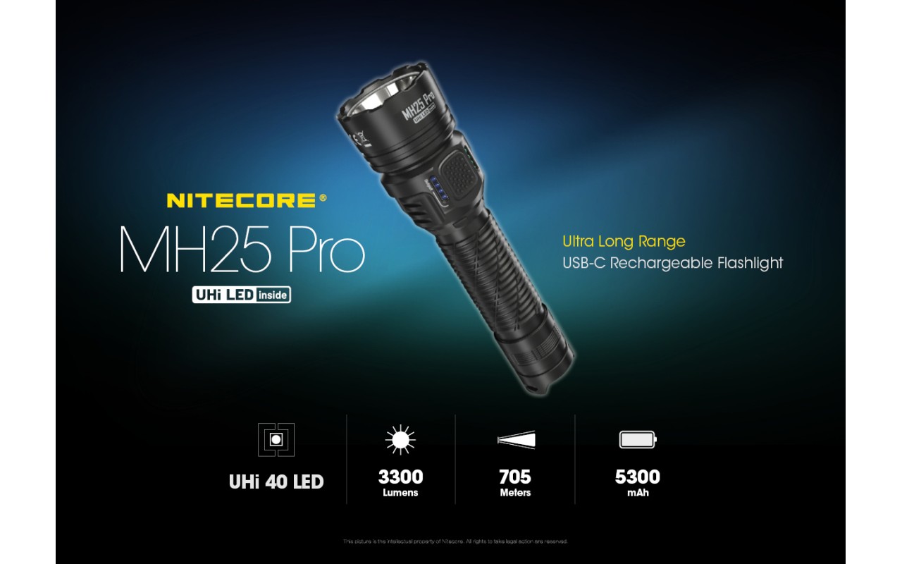 Nitecore MH25 Pro - New Generation Rechargeable Tactical Flashlight ...