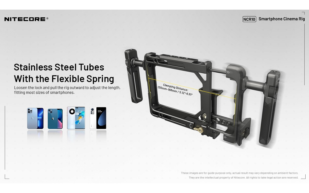 Nitecore NCR10 Smartphone Cinema Rig, Vlogging Phone Mount with Dual ...