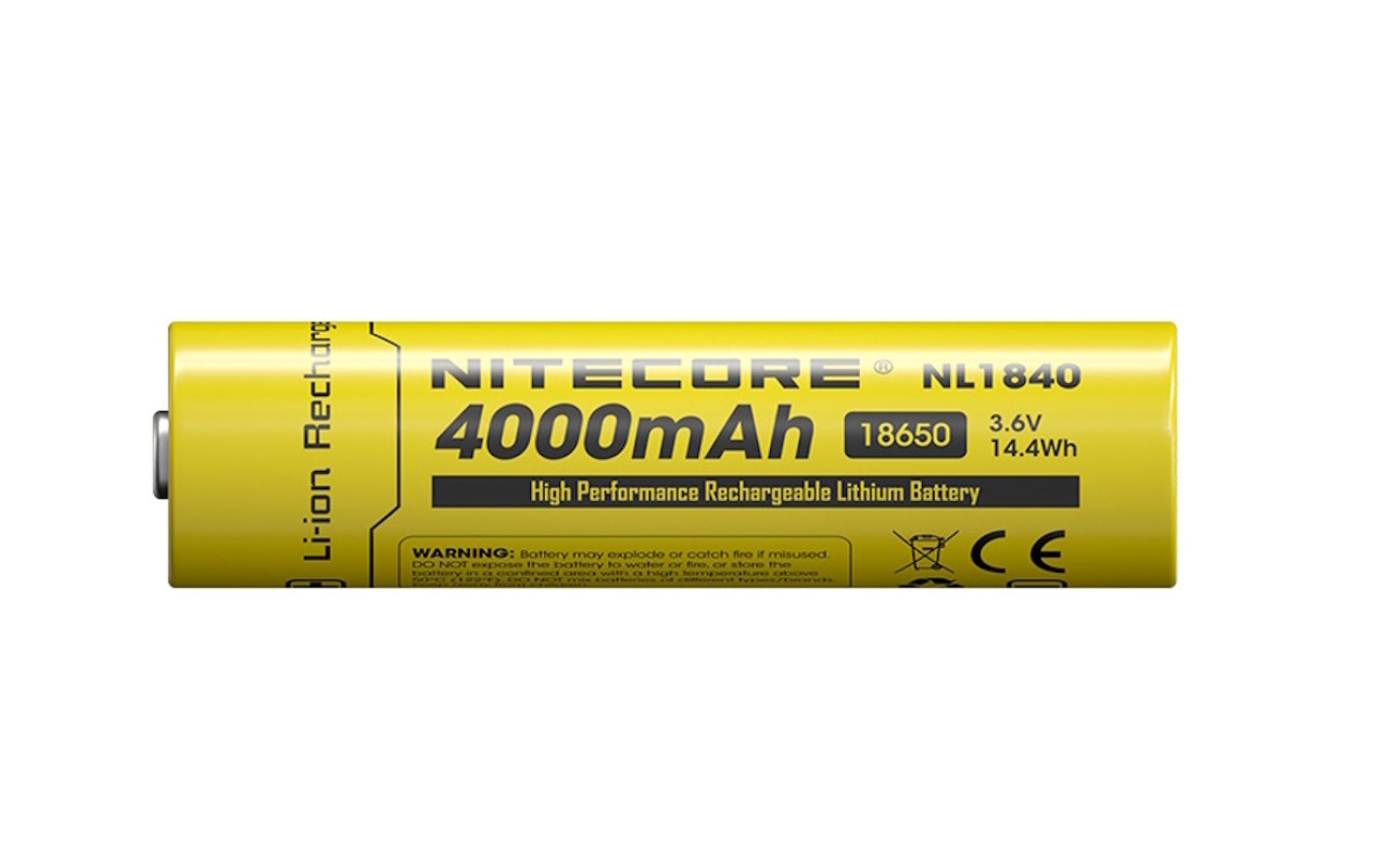 Nitecore 18650 4000mAh Rechargeable Li-ion Battery (NL1840 - 3.6v ...