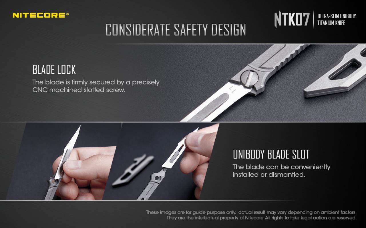 Nitecore NTK07 Unibody Titanium EDC Knife - Titanium Knives and Tools ...