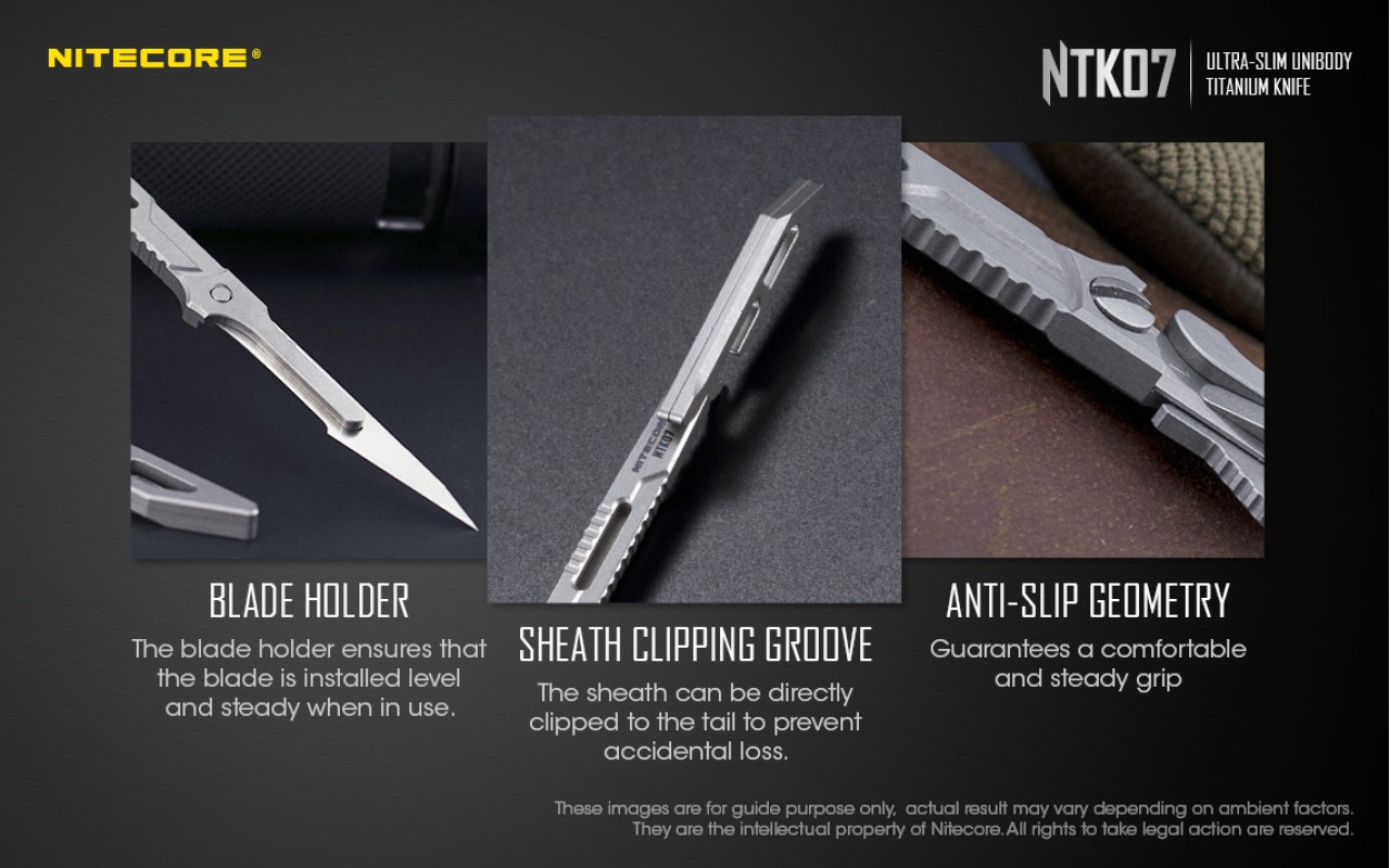 Nitecore NTK07 Unibody Titanium EDC Knife - Titanium Knives and Tools ...