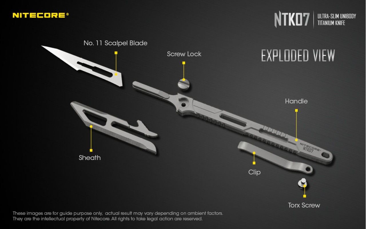 Nitecore NTK07 Unibody Titanium EDC Knife - Titanium Knives and Tools ...