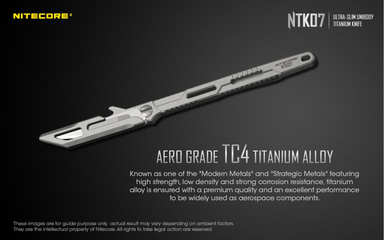 Nitecore NTK07 Unibody Titanium EDC Knife - Titanium Knives and Tools ...