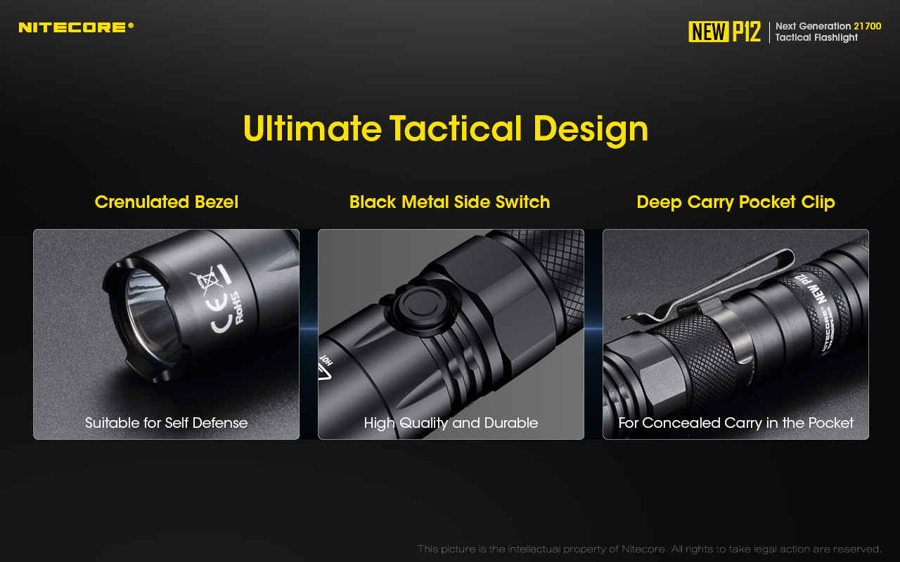 Nitecore NEW P12 - USB Rechargeable Tactical Flashlight, Nitecore New ...