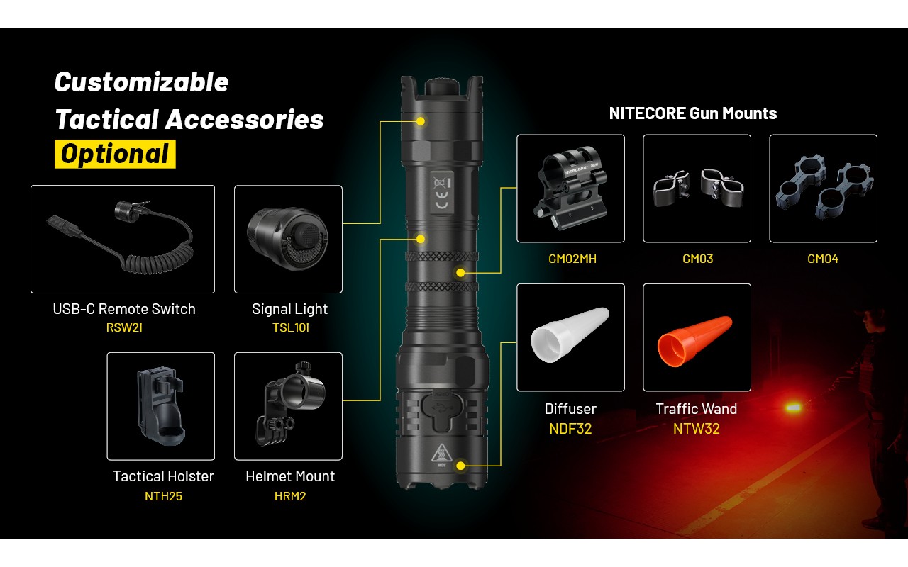 Nitecore P23i High Output Instant Strobe Rechargeable Tactical ...