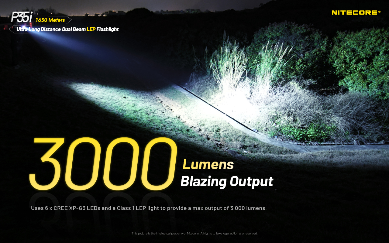 Nitecore P35i - Ultra Long Range LEP Flashlight, White Laser, Nitecore ...