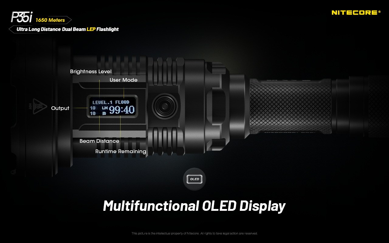 Nitecore P35i - Ultra Long Range LEP Flashlight, White Laser, Nitecore ...