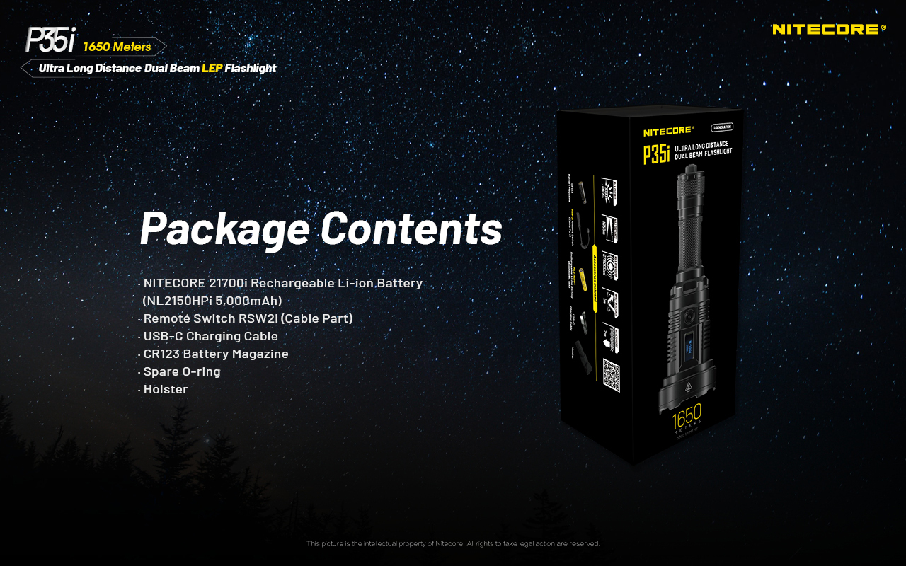 Nitecore P35i - Ultra Long Range LEP Flashlight, White Laser, Nitecore ...