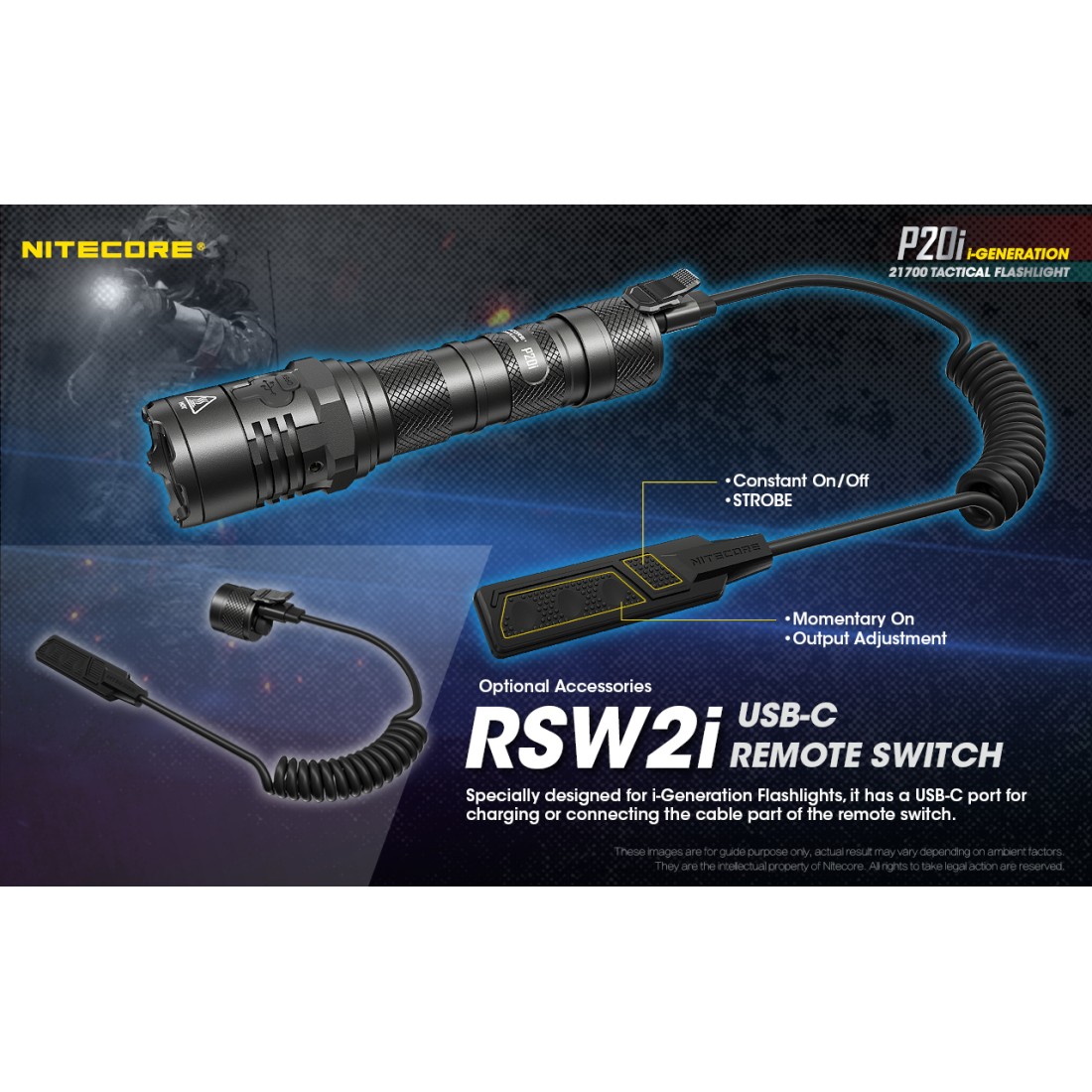 Nitecore RSW2i Remote Pressure Switch for Nitecore i-Series Tactical ...
