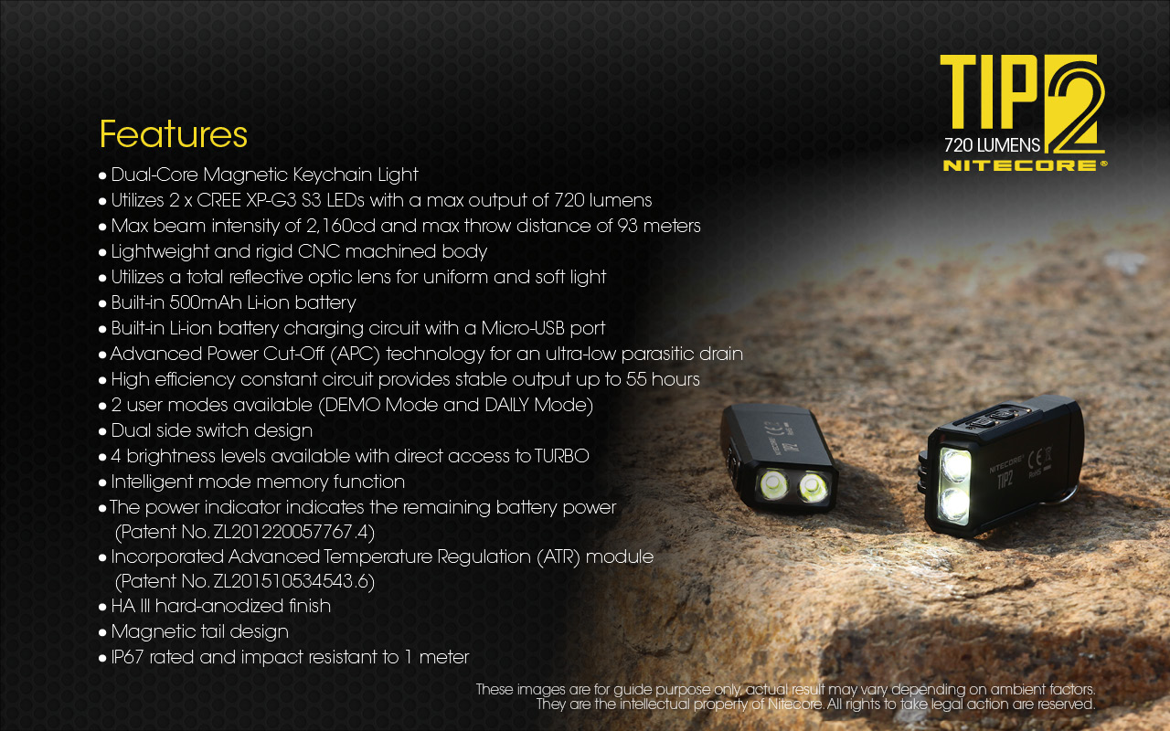 Nitecore TIP2 720 Lumens - USB Rechargeable Keychain Flashlight ...