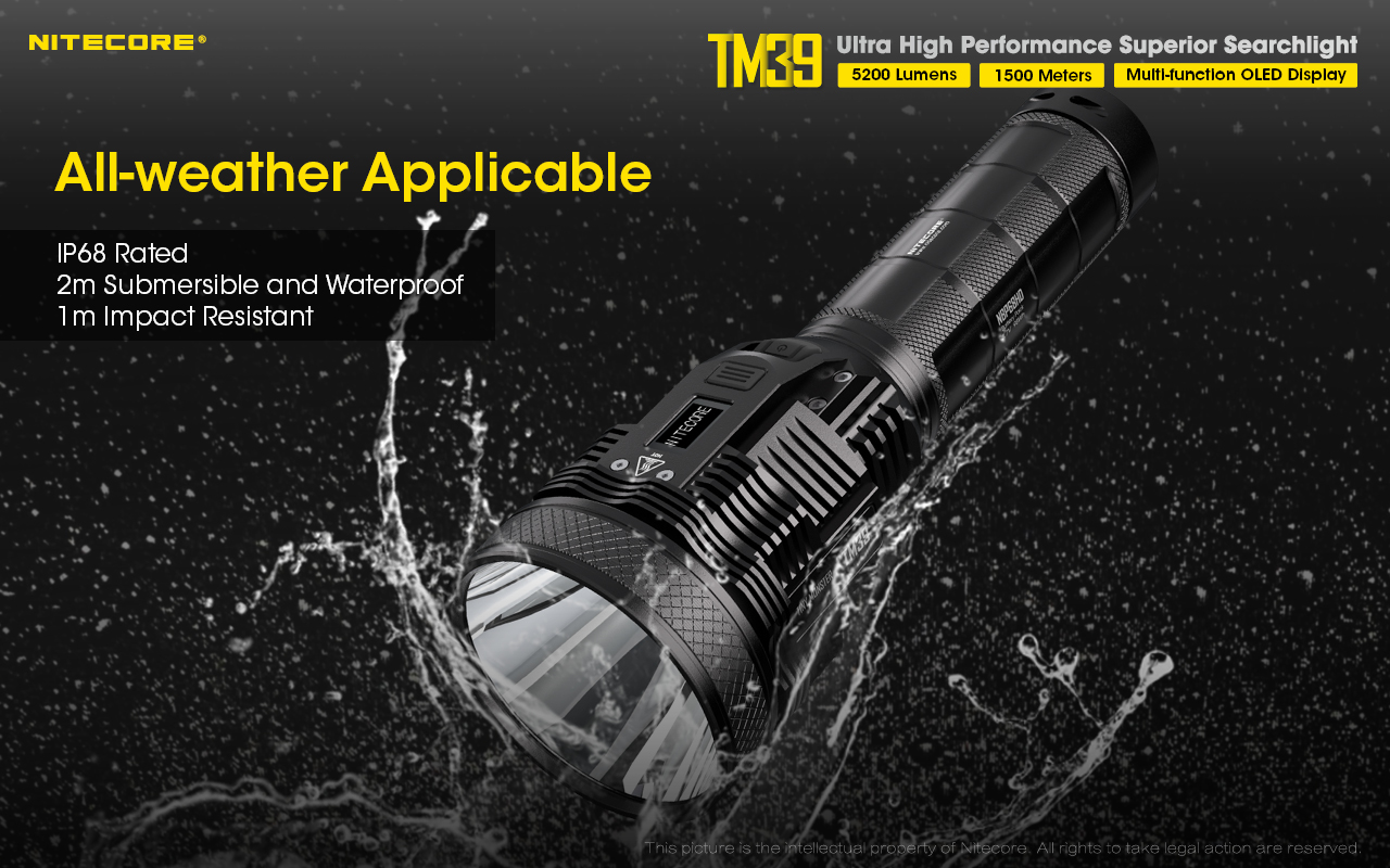 Nitecore TM39 - 1500mts Longest Throw Searchlight, Long Range ...