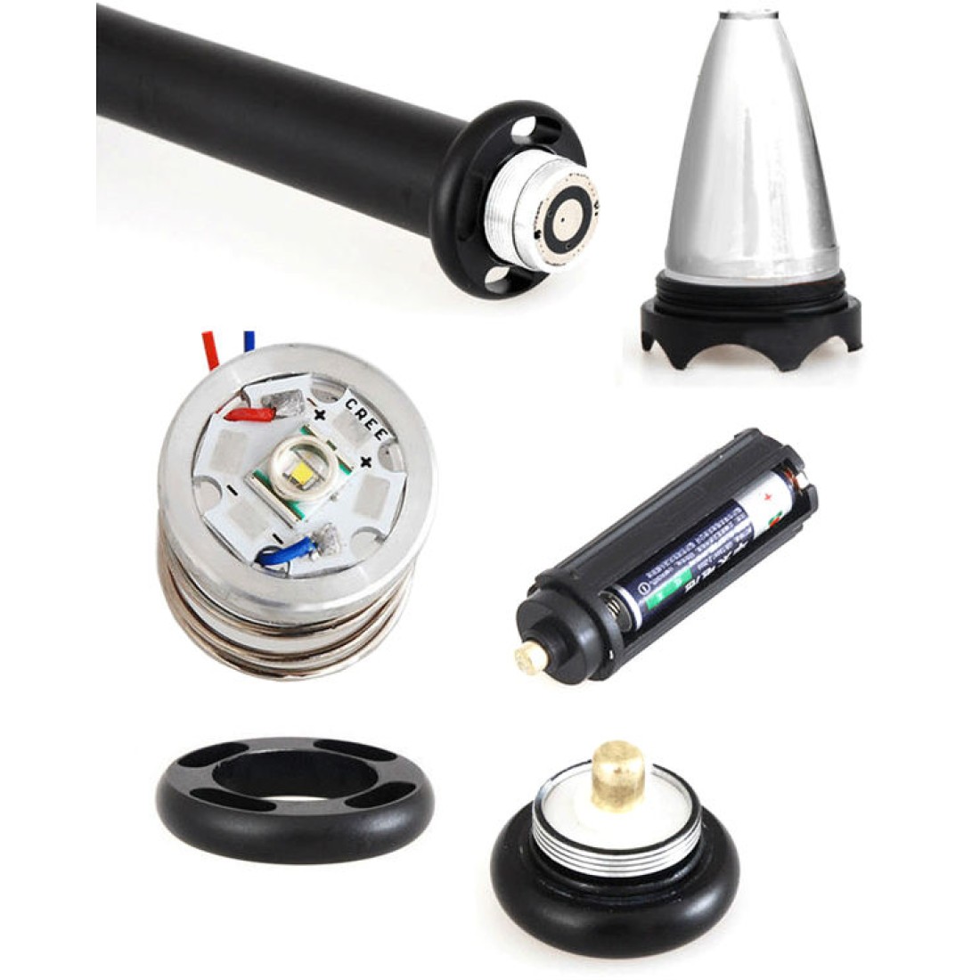 Security Baton LED Torch Light with Tooth - Q5, AAA, 18650 - Self ...