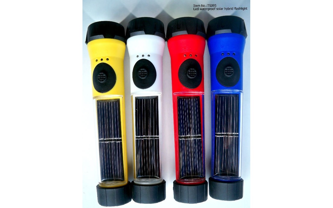 Solar LED Torch Light Waterproof, Hybrid Solar Lite, Solar Flashlight ...