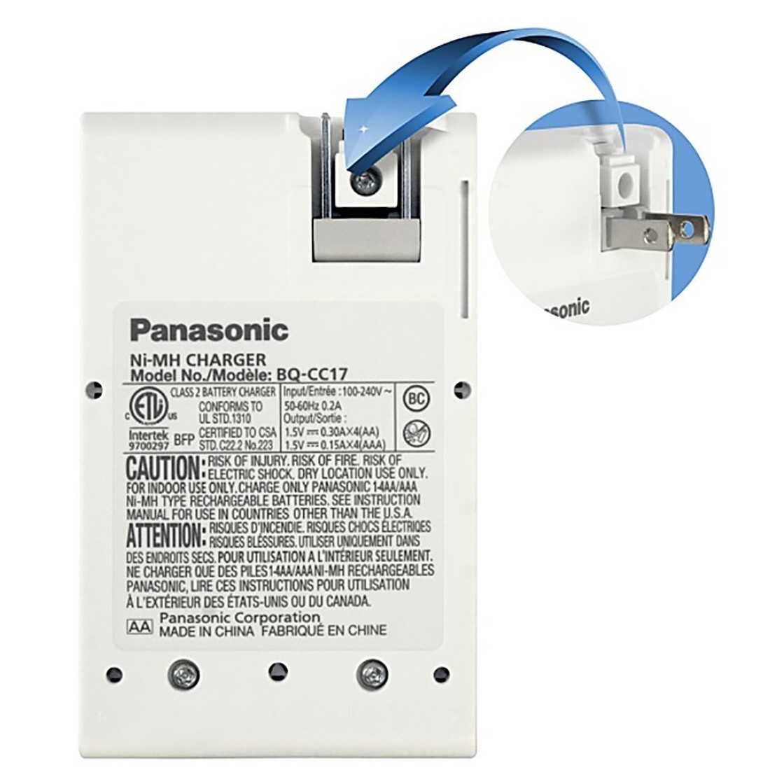 Panasonic Eneloop BQ-CC17 (7 hours) 4-Battery Charger for Ni-MH AA, AAA ...