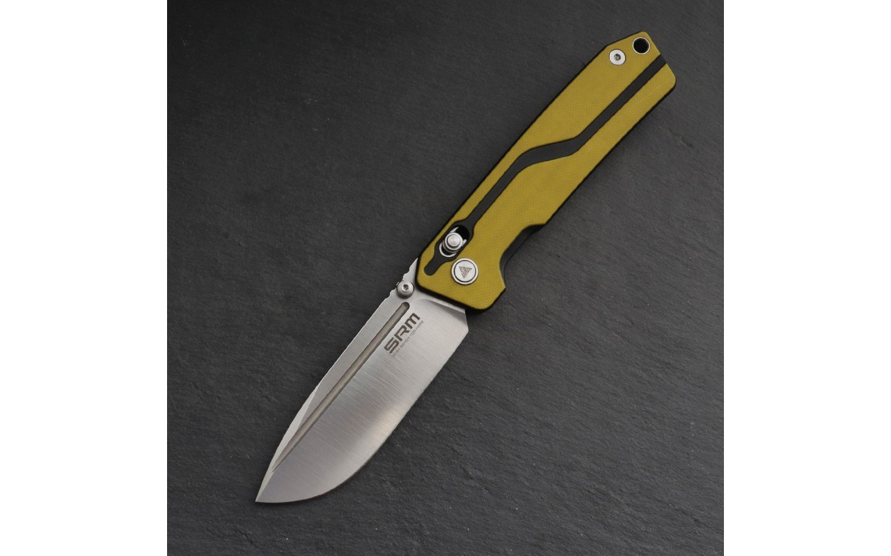 SRM Folding Knife 7228L-GW [8.15 inch, G10 Handle, Ambi Lock, Fine Edge ...
