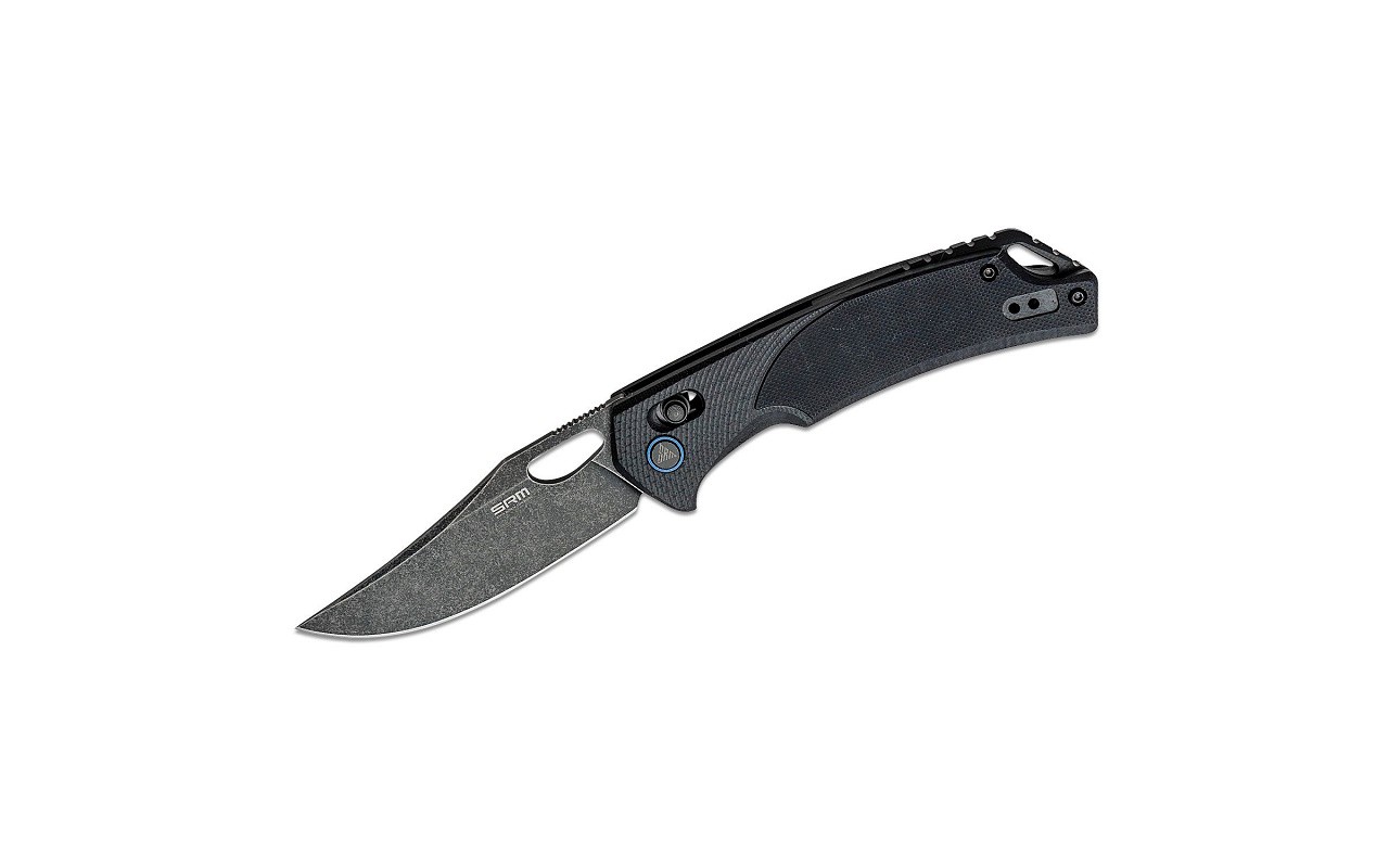 SRM Folding Knife 9201GB Black [8.09 inch, G10 Handle, Ambi Lock, Fine ...