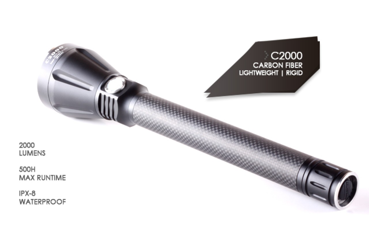 Solarforce C2000 Carbon Fiber LED Flashlight, Neutral White, 2000 ...