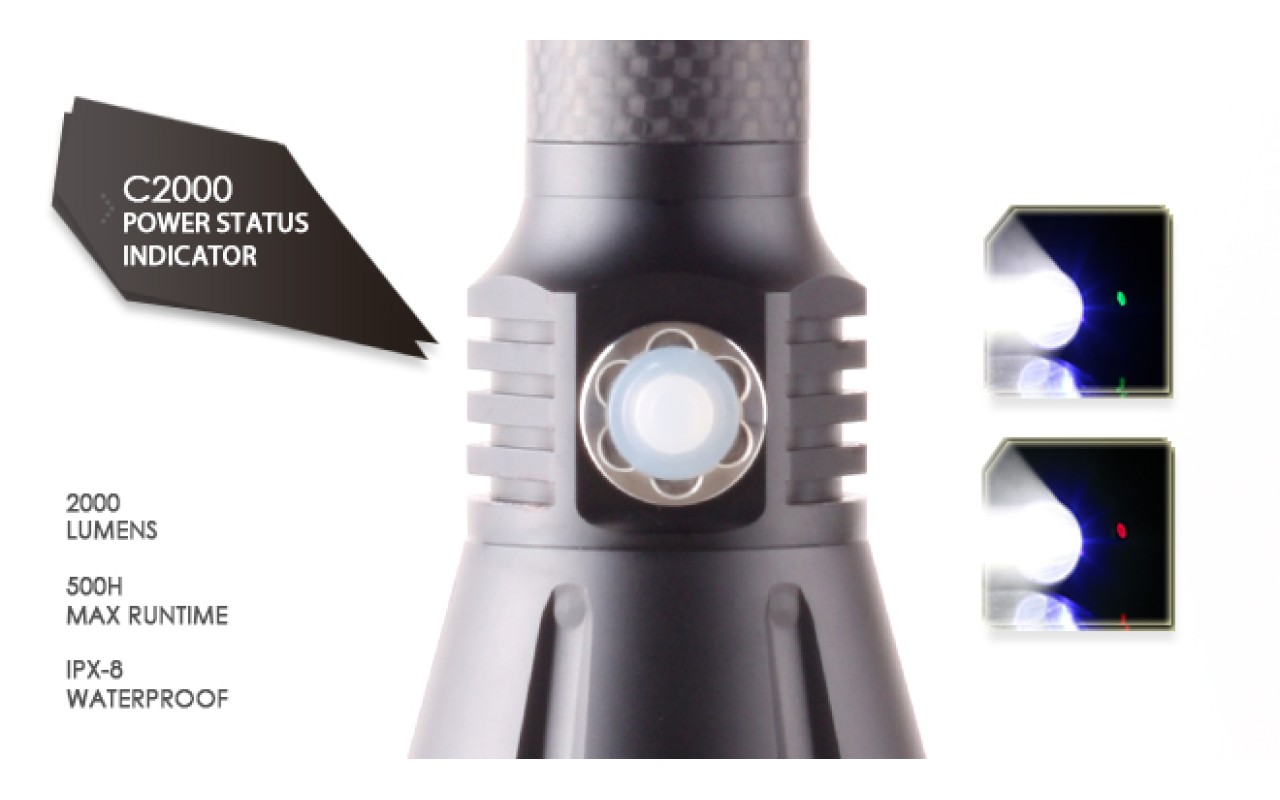 Solarforce C2000 Carbon Fiber LED Flashlight, Neutral White, 2000 ...