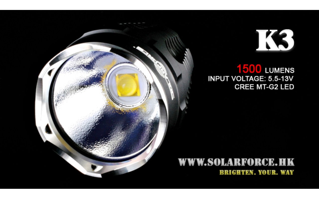 Solarforce K3 (MT-G2 LED) Flashlight Head (1500 Lumens) for Solarforce ...