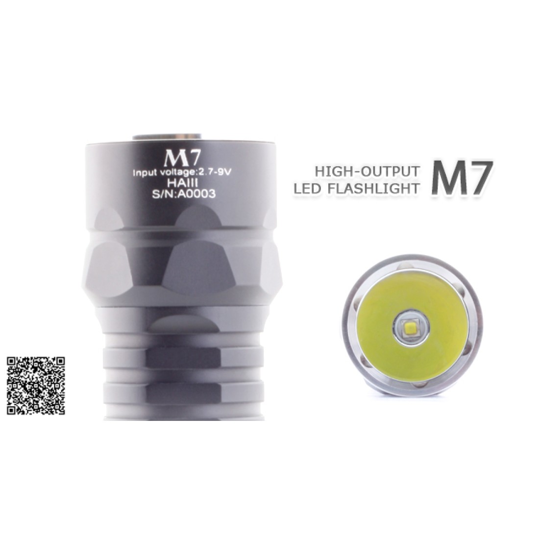 Solarforce M7 LED Flashlight, 1000 Lumens, 2x18650 - Solarforce Torch ...