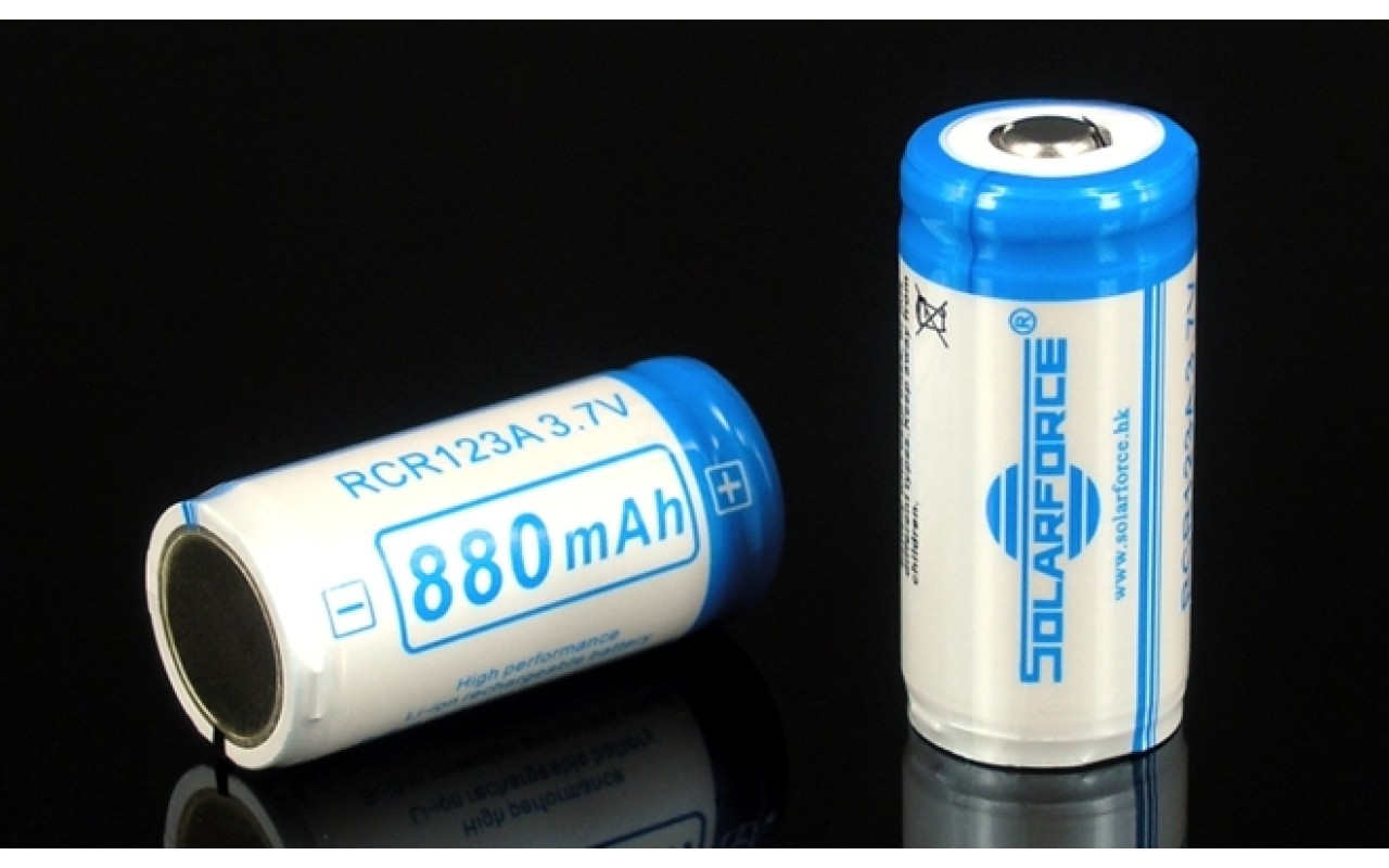 Solarforce RCR123A 880mah 3.7V Rechargeable Lithium-ion Battery