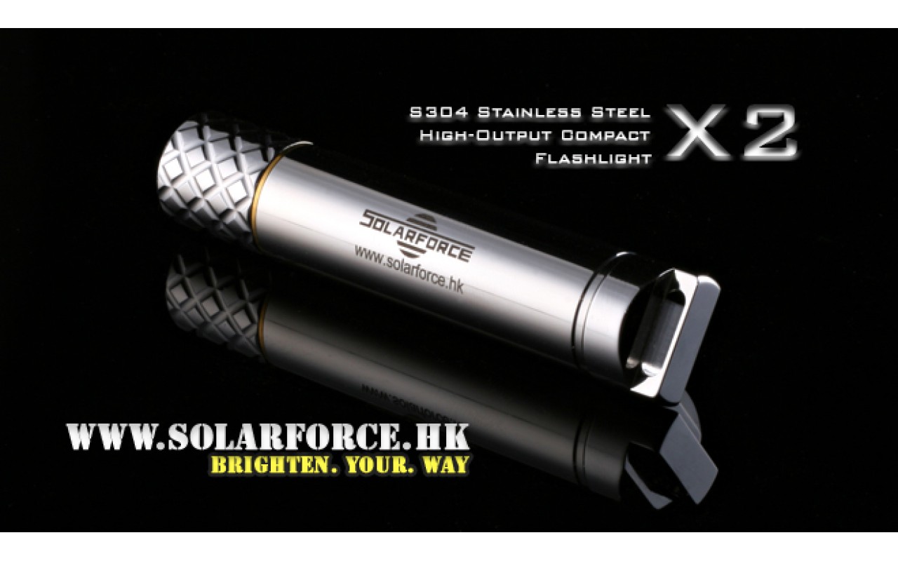 Solarforce X2 - AA Stainless Steel Keychain Flashlight with 100 Lumens ...