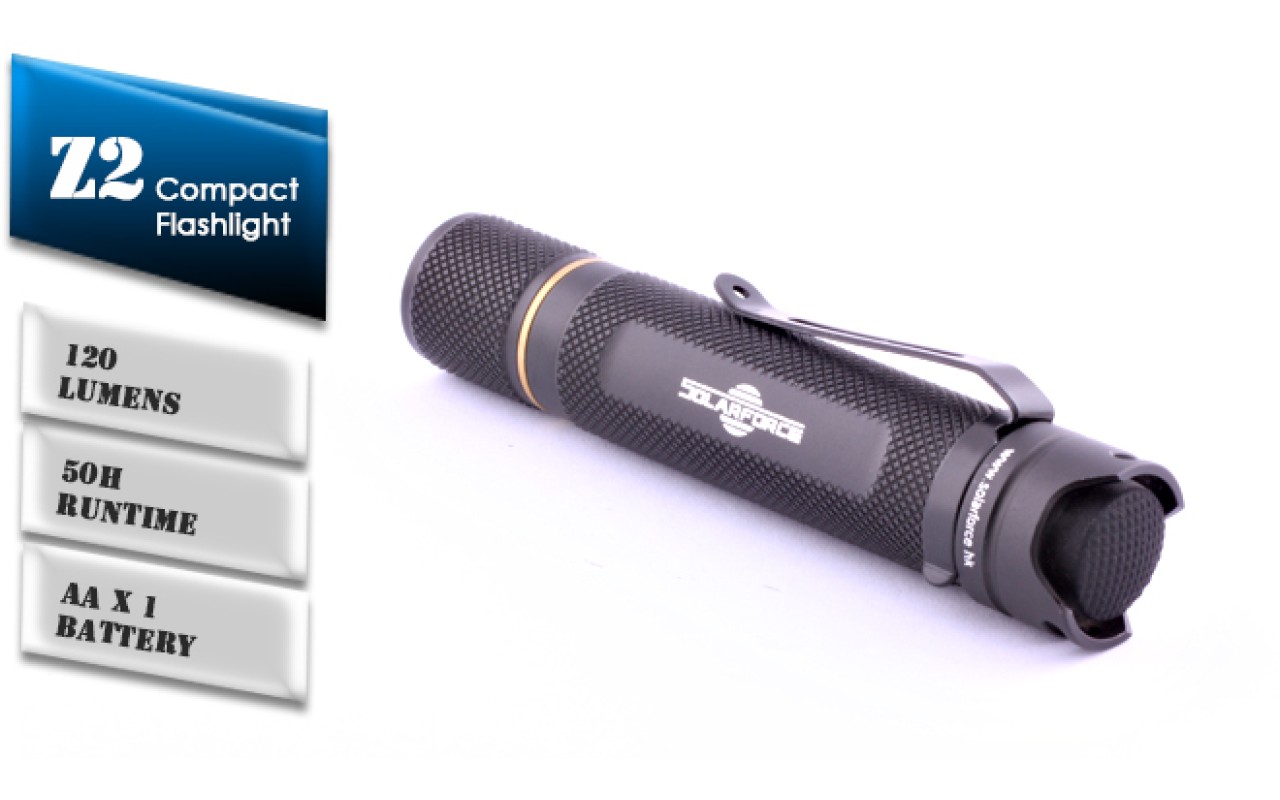 Solarforce Z2 - AA LED Flashlight, 120 Lumens LED Flashlight