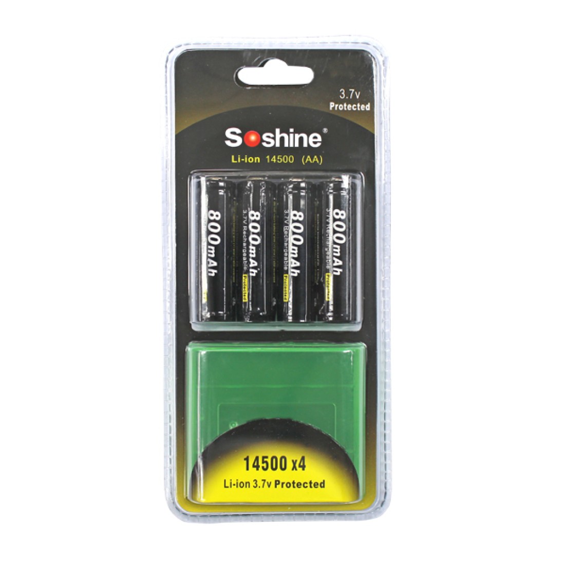 Soshine 14500 3.7v 800mah Protected Li-ion Batteries (4-Pack) in India ...
