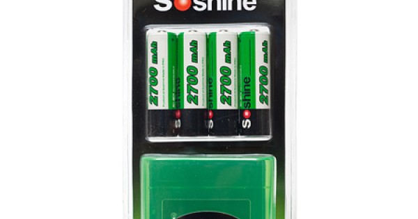 Soshine Ni-Mh AA Rechargeable Batteries 2700mAh 1.2V (4-Pack ...