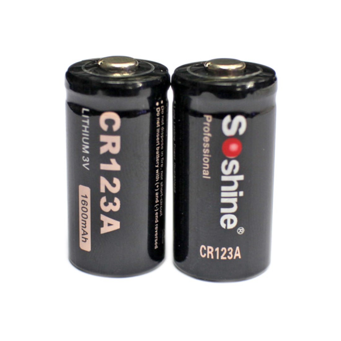 Soshine CR123A 3V 1600mAh Primary Lithium Batteries (Pair) - Lightorati, India