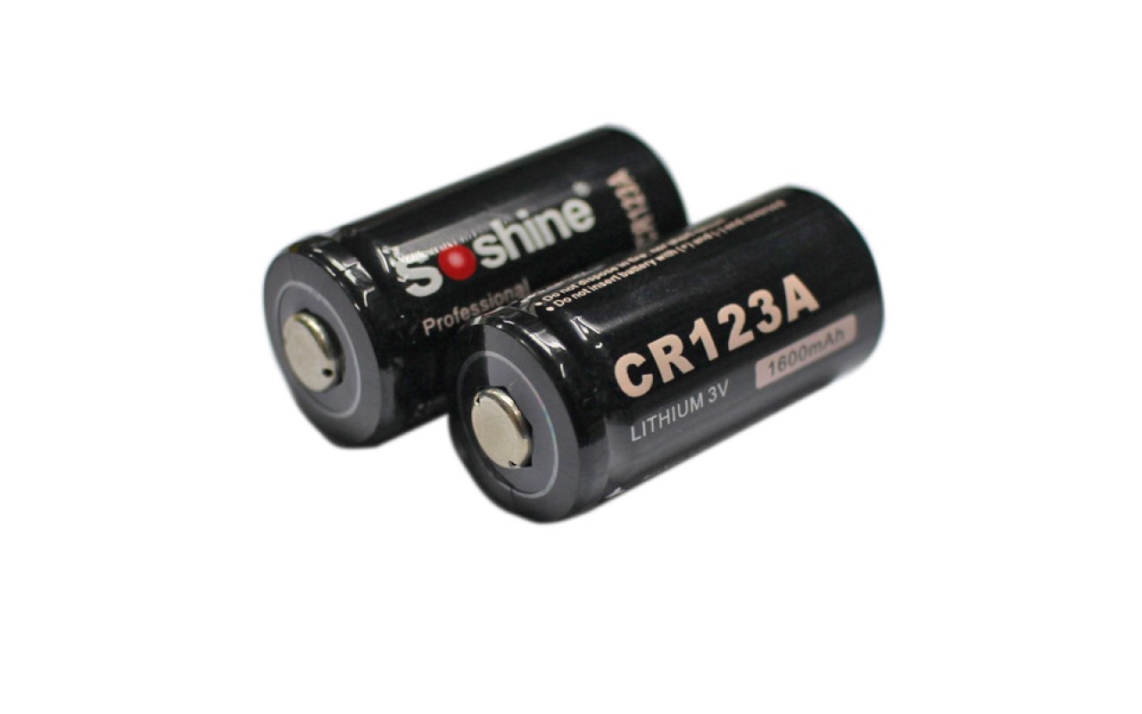 Soshine CR123A 3V 1600mAh Primary Lithium Batteries (Pair) - Lightorati, India