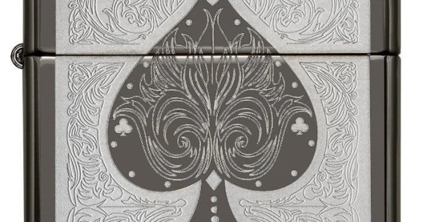 Zippo Ace Filigree Classic Black Ice Windproof Pocket Lighter, 28323 ...